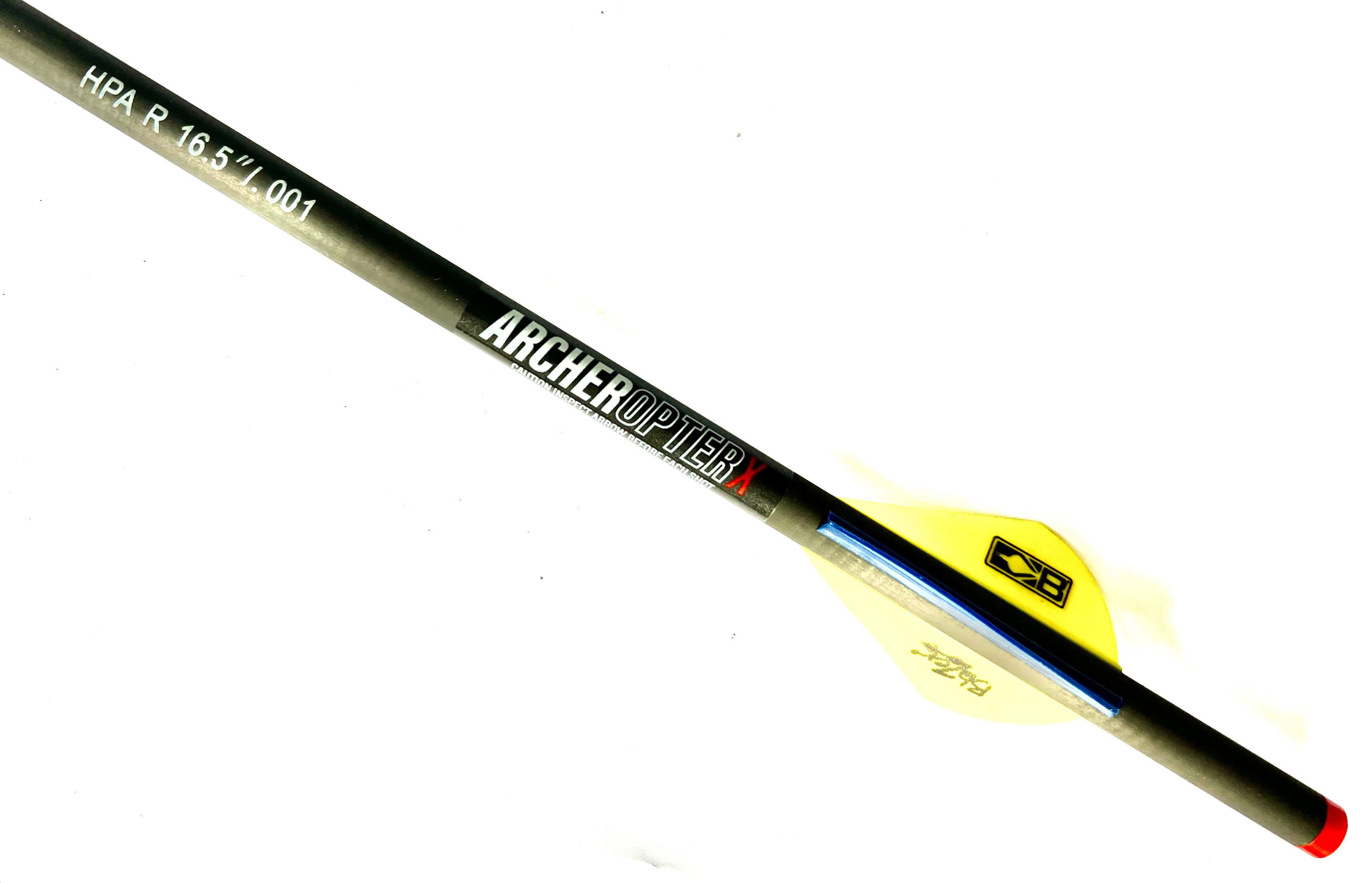 16.5" ArcherOpterX R, 2" Blazer Vanes, .001, Brass Insert, Flat Nock