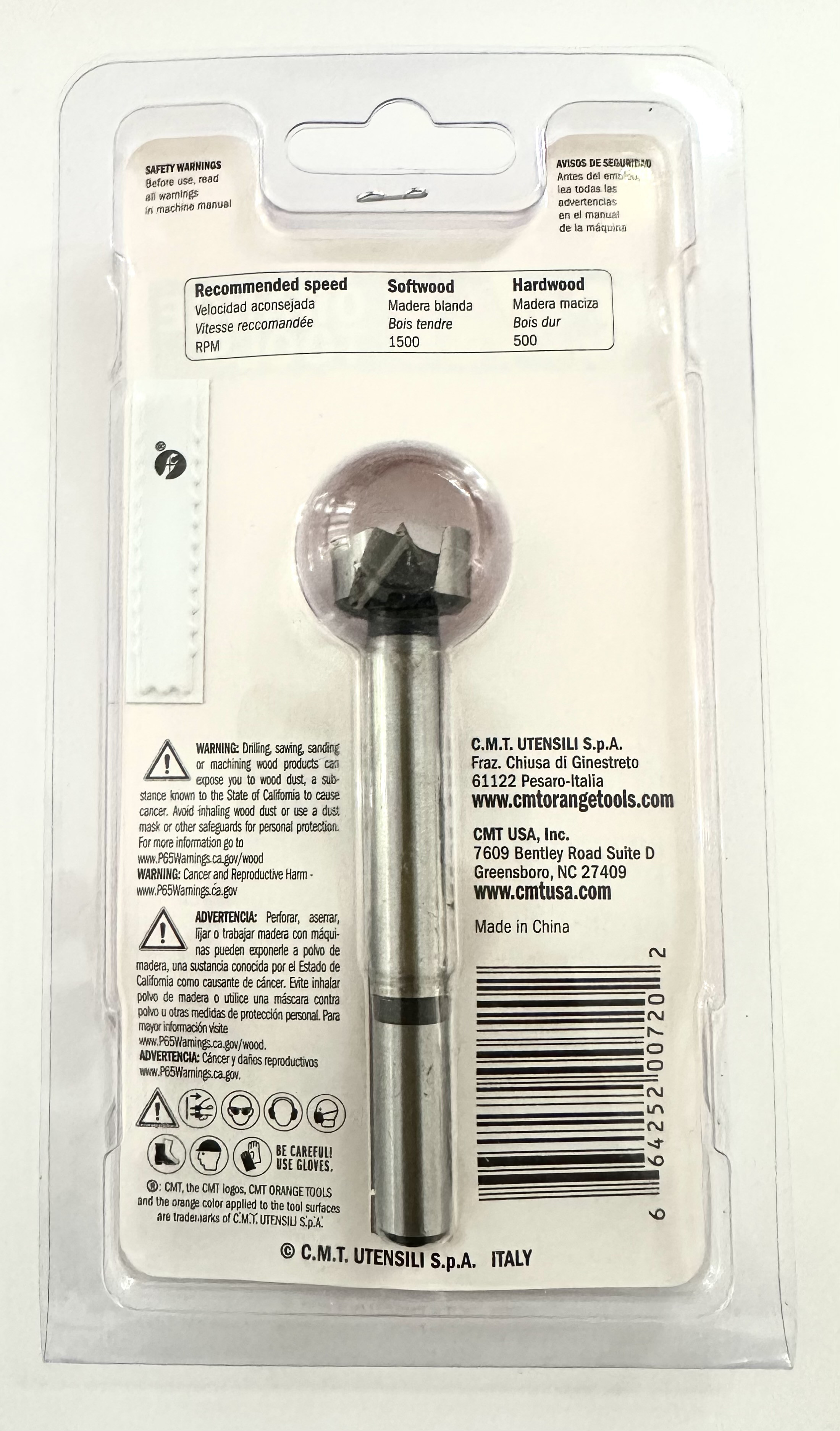 CMT Orange Tools - 3/4" Forstner Bit